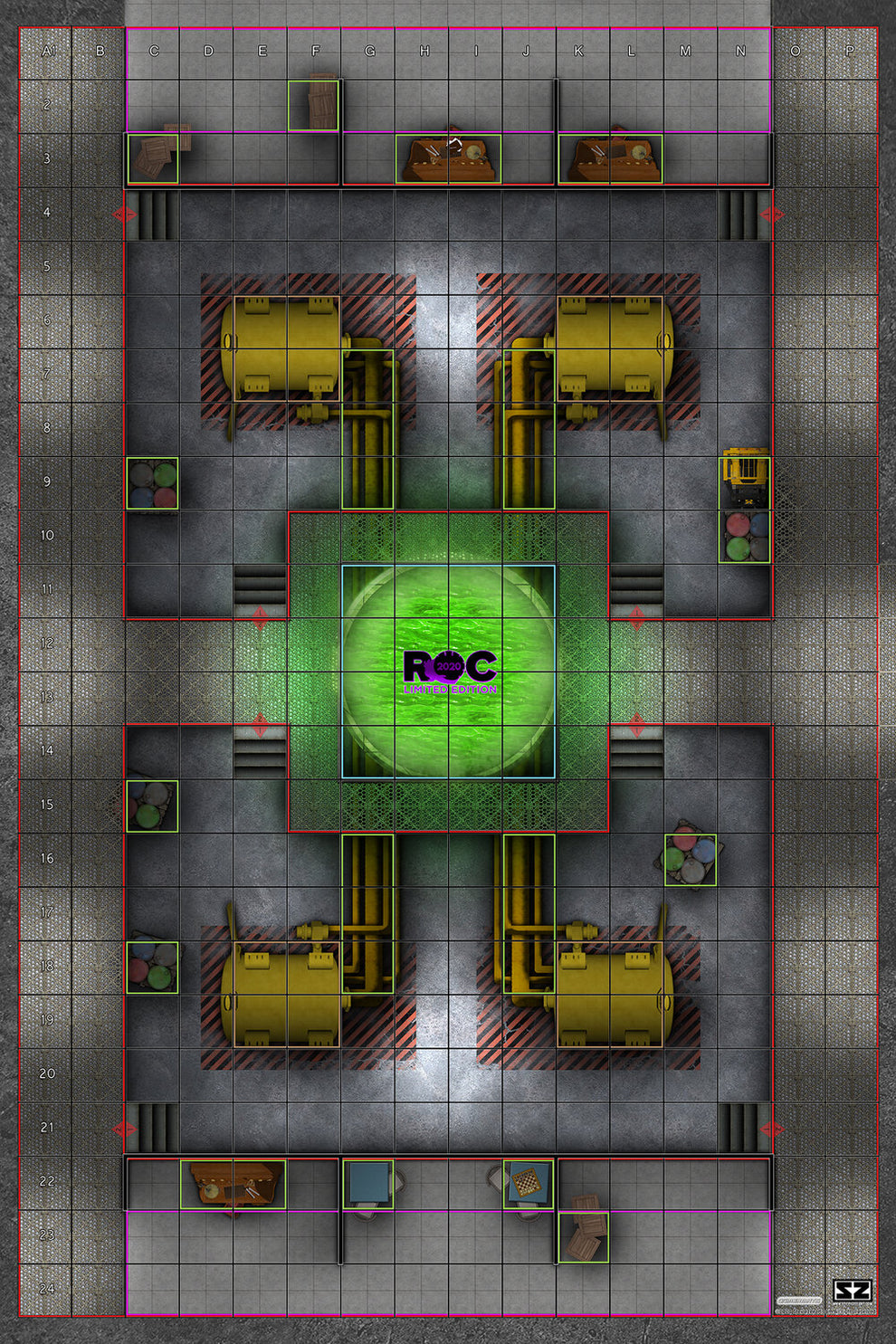 Chemical Plant Map D - ROC/HeroClix Mat – GameHead | GamerMats